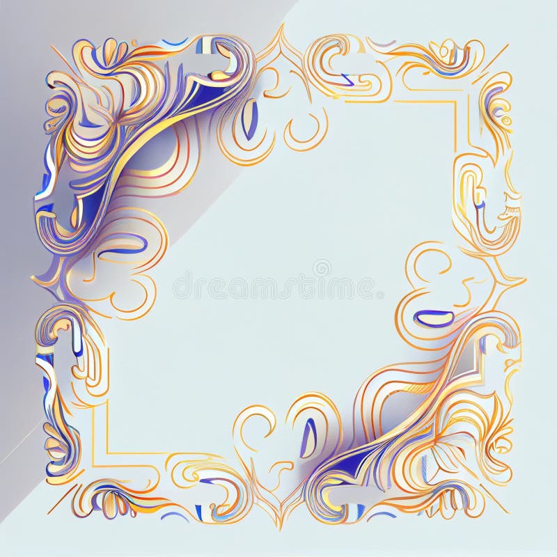 Ethereal Isometric Border Design, Made with Generative AI Stock ...