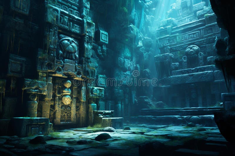 Ai Generated Illustration Of An Ornate Stone Temple Structure Under The