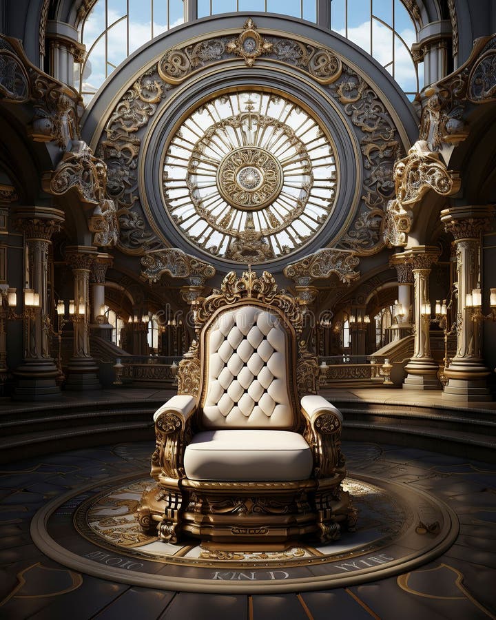 AI Generated Illustration of an Ornately Designed Throne with Large ...