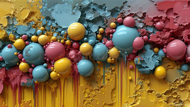 AI Generated Illustration of Paint-dripping, Small Balls on a ...