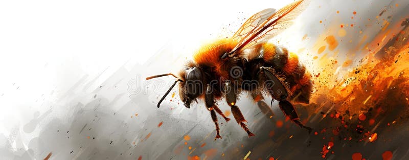AI Generated Illustration of a Painted Bee Stock Illustration ...