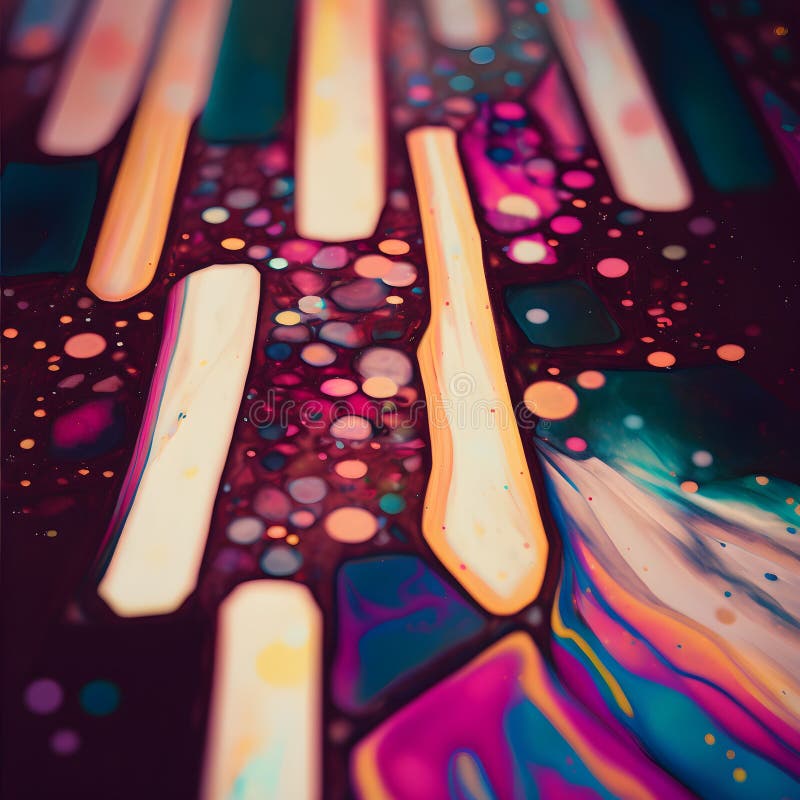 AI Generated Illustration of a Painting Featuring an Array of Vibrant ...