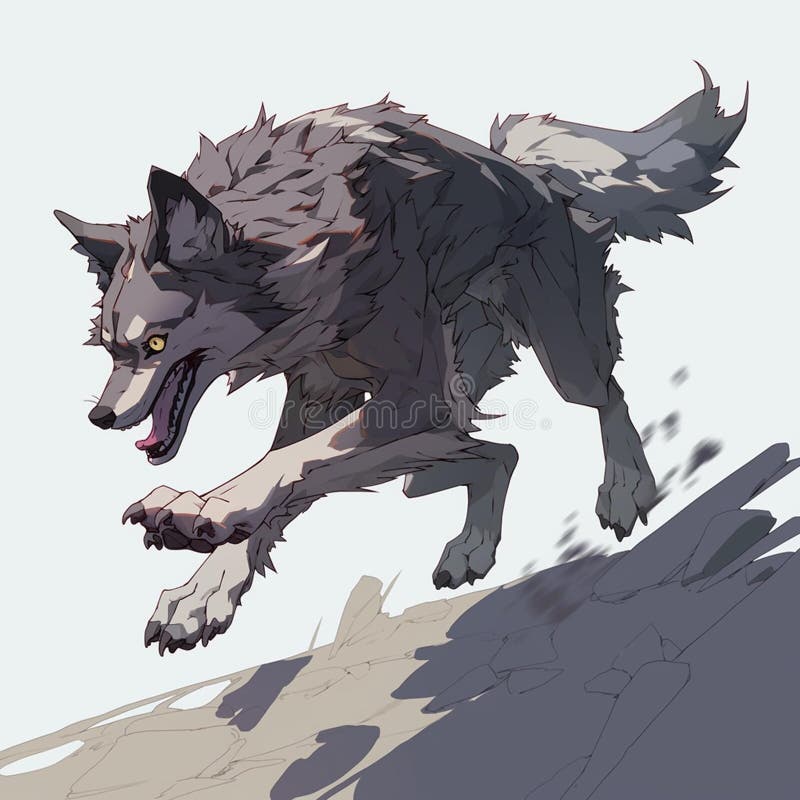 AI Generated Illustration of a Painting of a Majestic Grey Wolf Running ...