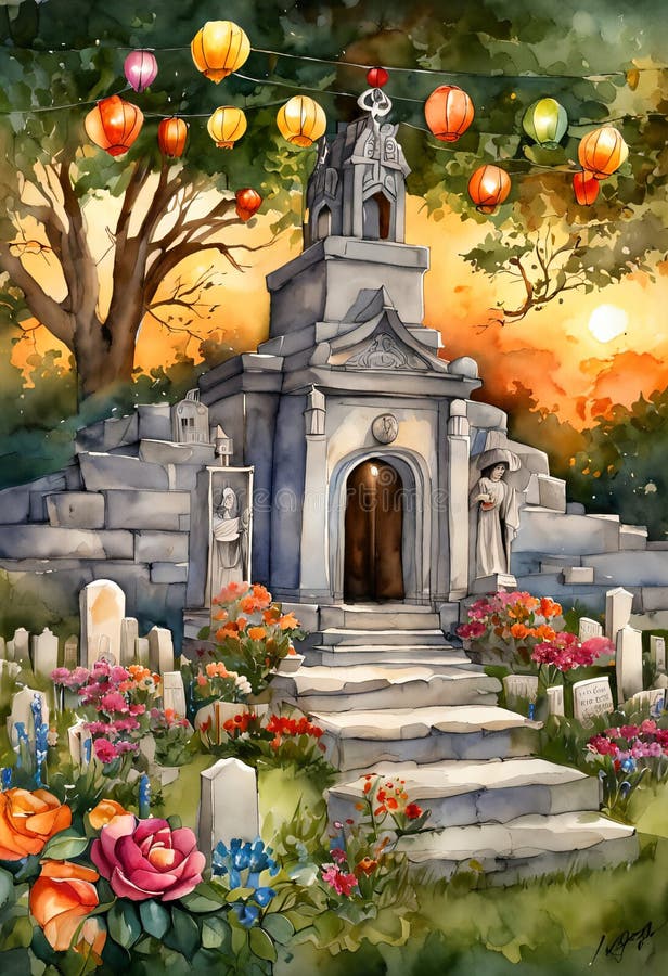 Illustration of a Religious Altar, Representing a Ritual with Symbols ...