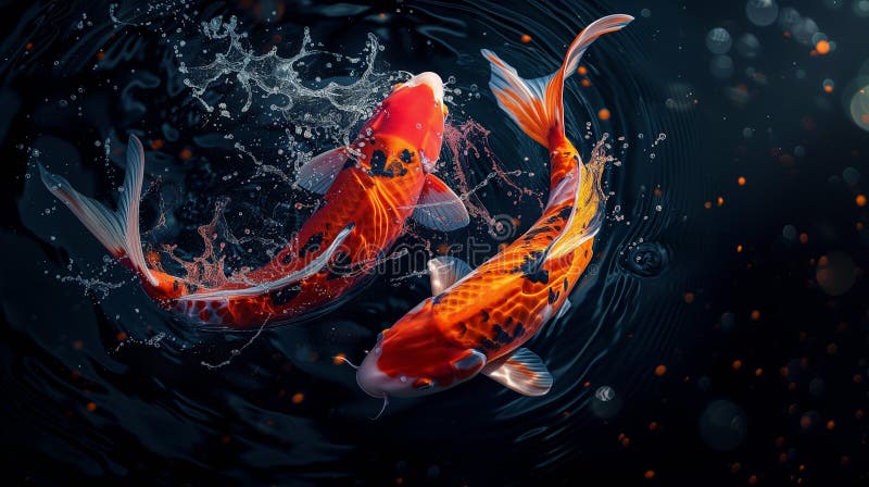 AI Generated Illustration of a Pair of Koi Fish Stock Illustration ...