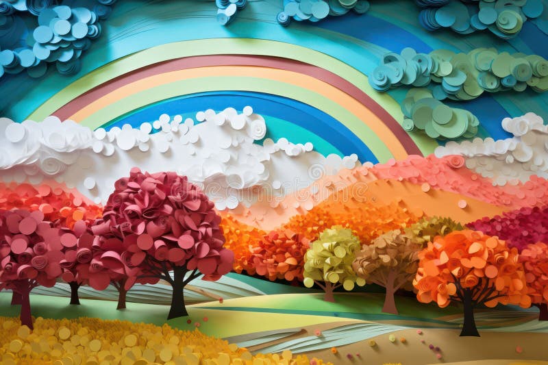 AI Generated Illustration of a Paper Tree Standing Proudly in Front of ...