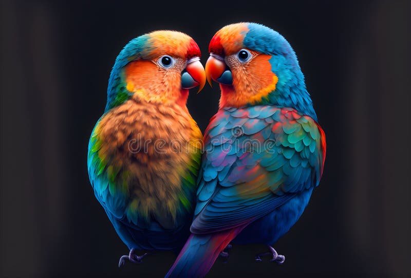 AI Generated Illustration of Parrot Couple Stock Illustration ...