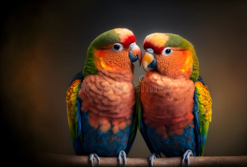 AI Generated Illustration of Parrot Couple Stock Illustration ...