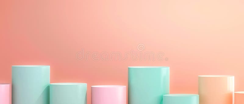 AI Generated Illustration of Pastel-hued Platforms for Product ...