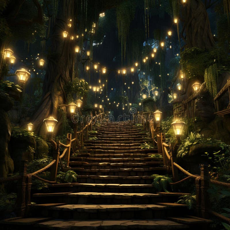 Ai Generated Path Lights Stock Illustrations – 7,340 Ai Generated Path ...