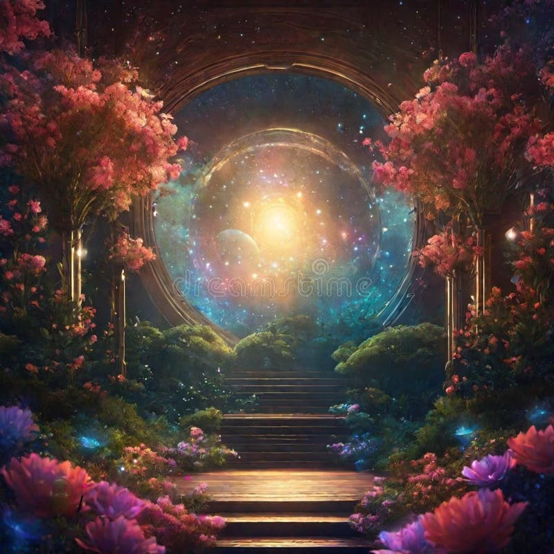 AI Generated Illustration of a Pathway of Steps Adorned with a Variety ...