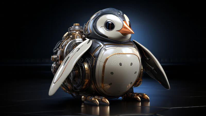 AI Generated Illustration of a Penguin Robot Stock Illustration ...