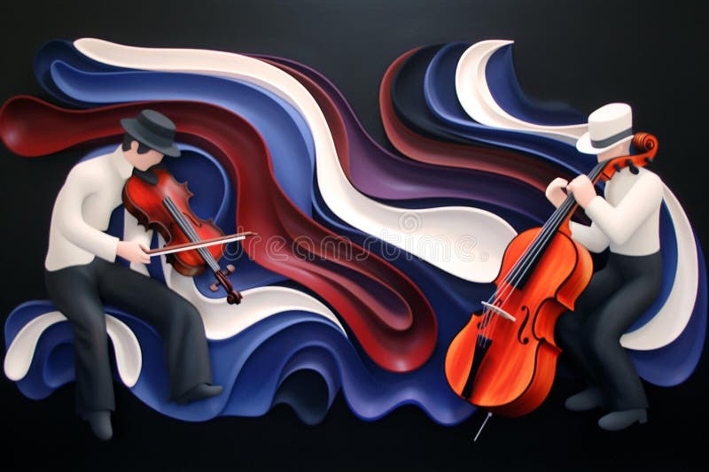 AI-generated Illustration of People Playing String Instruments, a ...