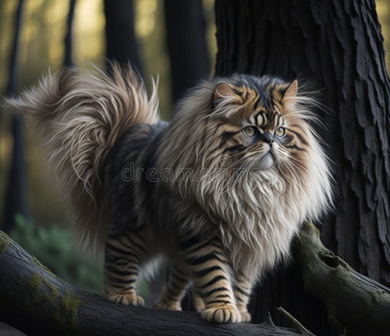 AI Generated Illustration of a Persian Cat Stock Illustration ...