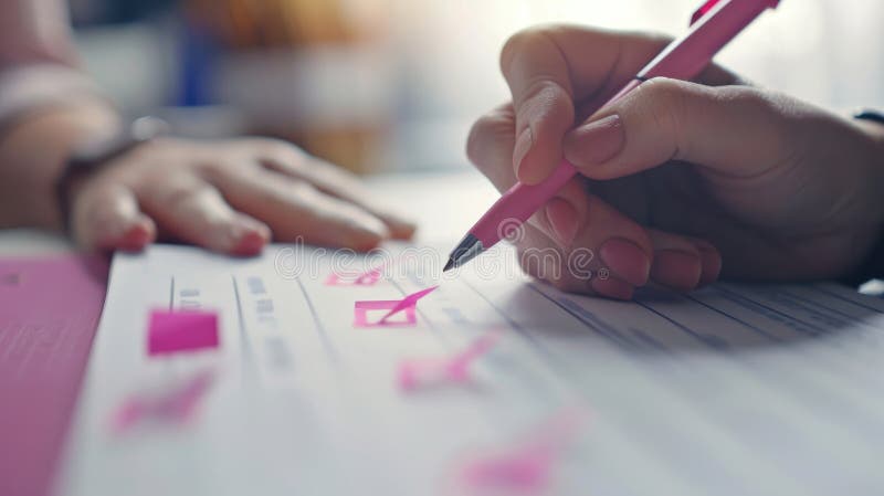 AI-generated Illustration of a Person Completing a Checklist with Green ...