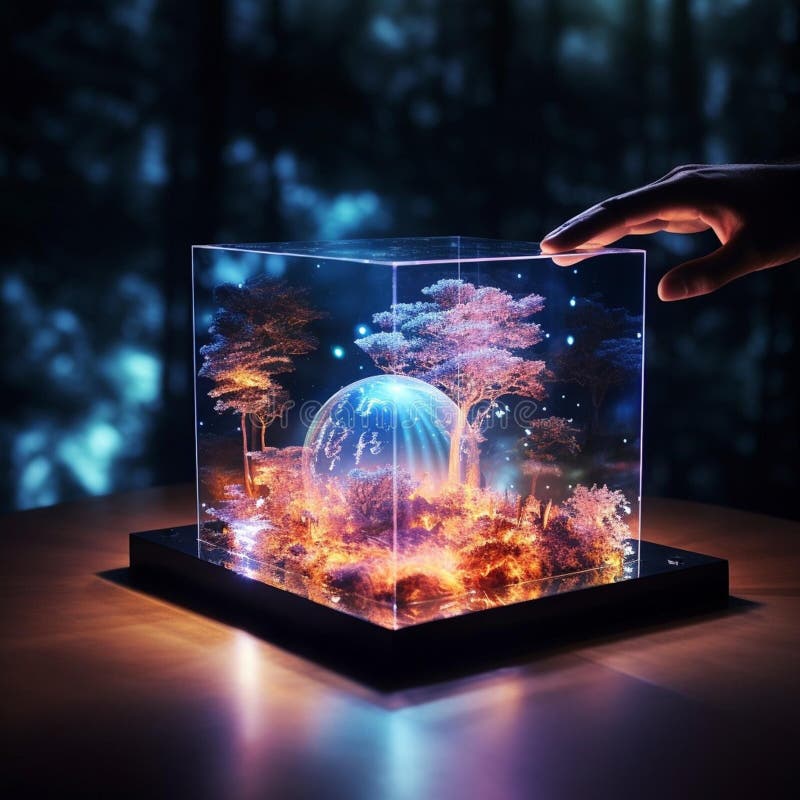 AI Generated Illustration of a Person Interacting with an Interactive ...