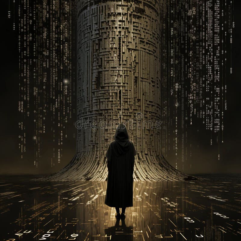 AI Generated Illustration of a Person Surrounded by Computer Code and ...