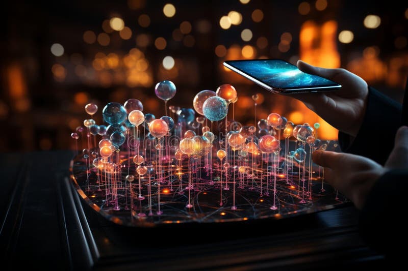 AI Generated Illustration of a Person Using a Digital Tablet with ...