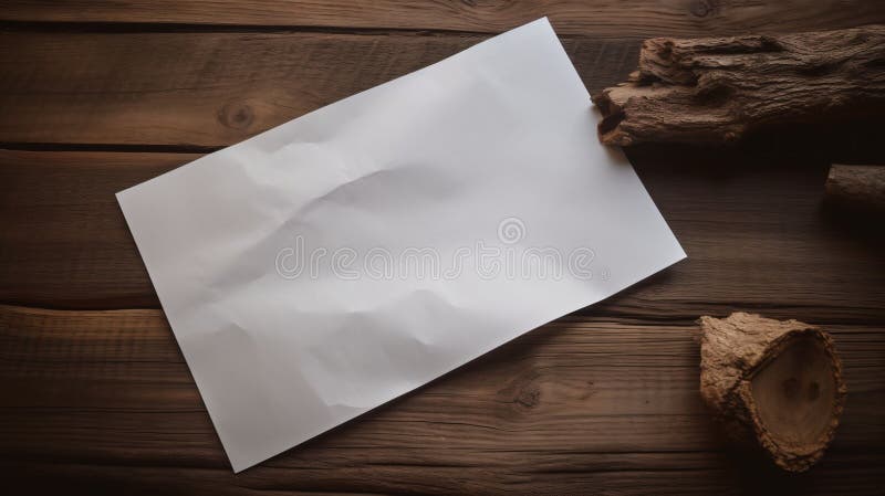 Some Pieces of Paper on a Wood Surface and Tree Trunks Stock ...