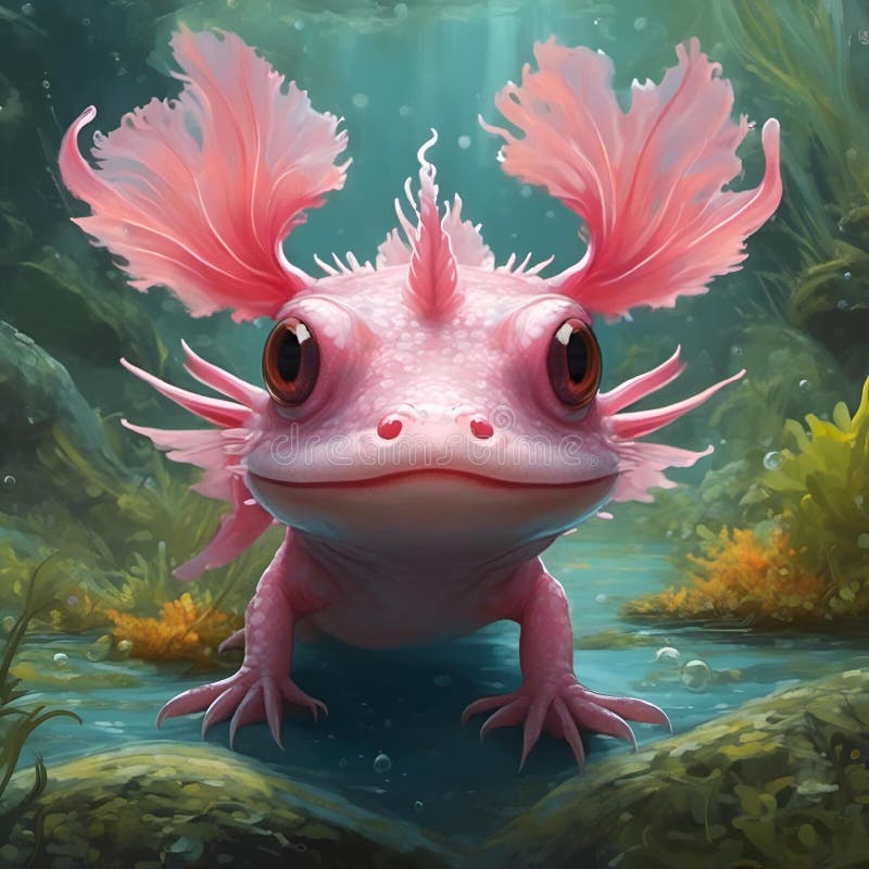 AI Generated Illustration of a Pink Creature with Two Feathers in ...
