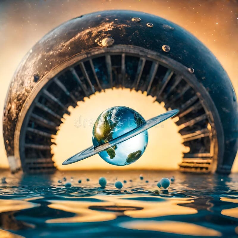 AI Generated Illustration of a Planet Model with a Prominent Ring in ...