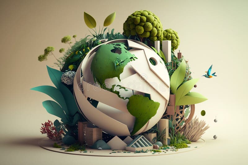 AI Generated Illustration of a Planet Representing a Sustainable and ...