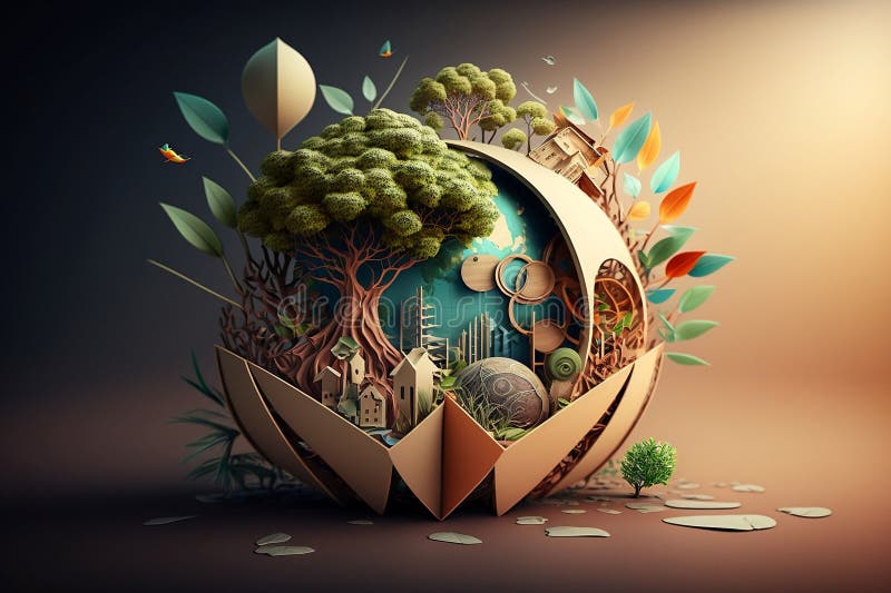 AI Generated Illustration of a Planet Representing a Sustainable and ...