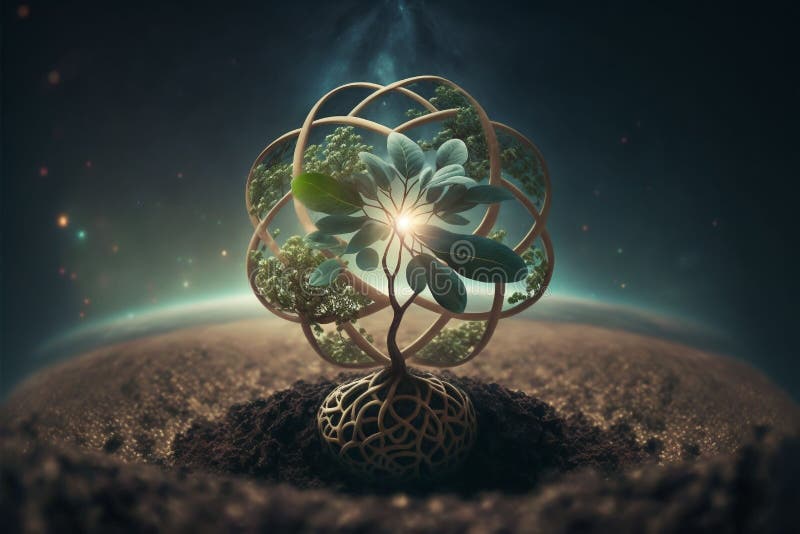 AI-generated Illustration of Plants Growing in a Magical Bubble Covered ...