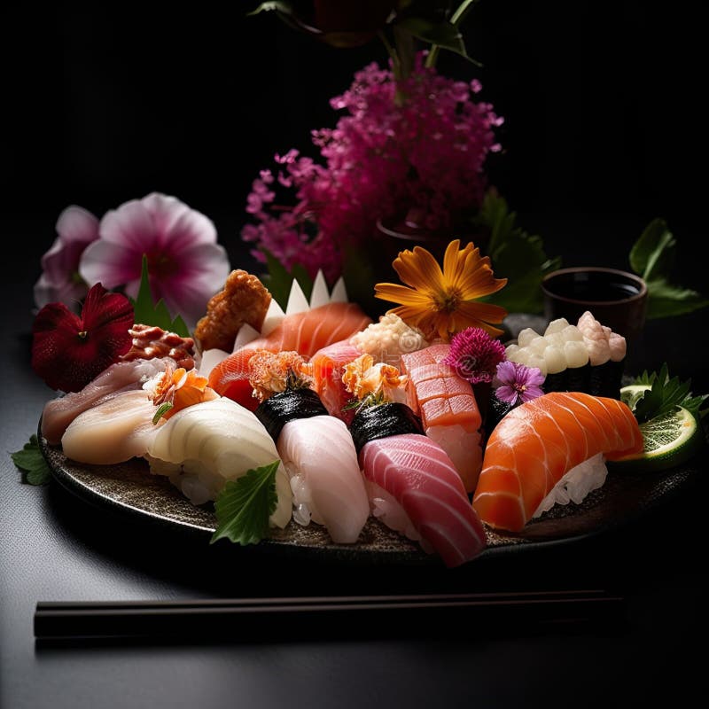 AI Generated Illustration of a Plate with an Assorted Selection of ...