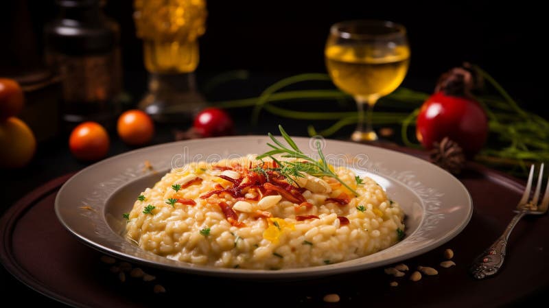 AI Generated Illustration of a Plate of Mediterranean Risotto Stock ...