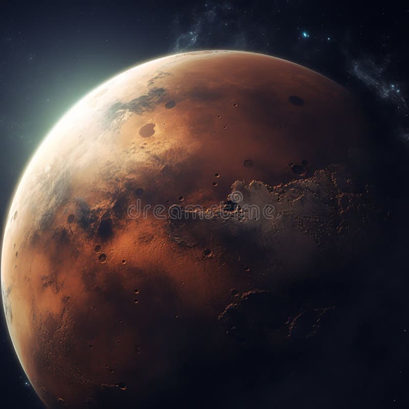 AI Generated Illustration of Pluto in the Universe Stock Illustration ...