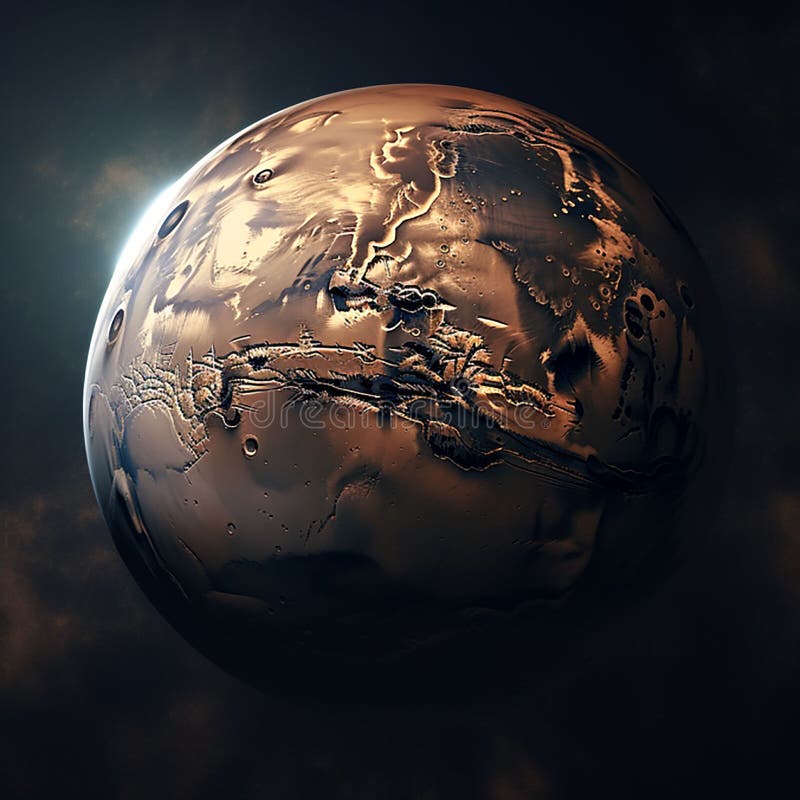 AI Generated Illustration of Pluto in the Universe Stock Illustration ...