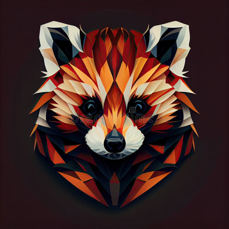 AI Generated Illustration of Polygonal Raccoon Stock Illustration ...