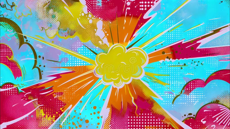 AI Generated Illustration of Pop Art Style Comic Explosion with Vibrant ...