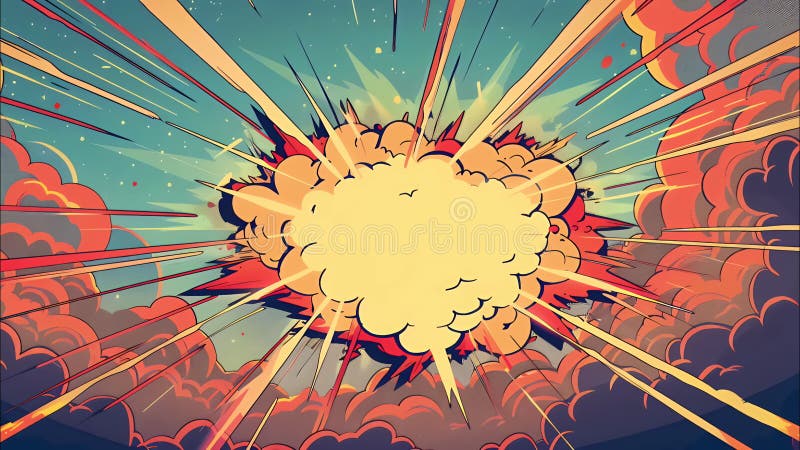 AI Generated Illustration of Pop Art Style Comic Explosion with Vibrant ...