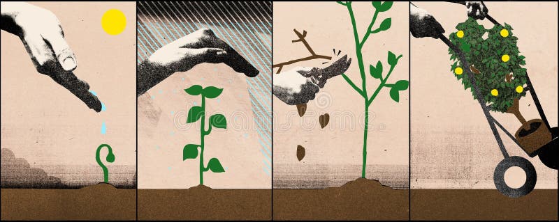 AI Generated Illustration of a Poster Featuring Hands Growing a Seed ...