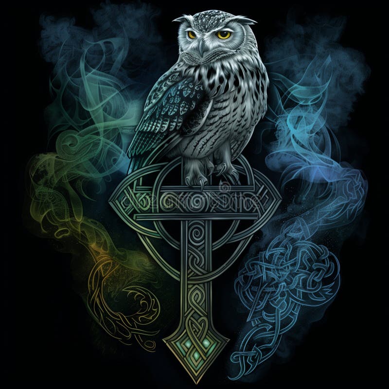 AI Generated Illustration of a Powerful Owl in a Striking Background ...