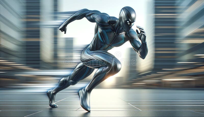 AI Generated Illustration of a Powerful Superhero with the Speed of a ...
