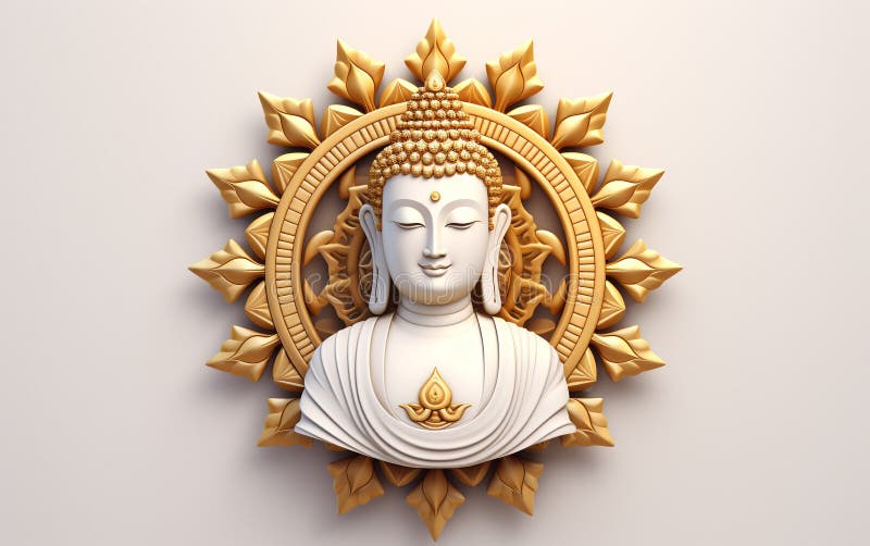 Spiritual Icon: Isolated 3D Buda Emblem Stock Illustration ...