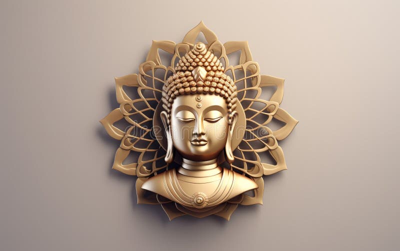 Spiritual Icon: Isolated 3D Buda Emblem Stock Illustration ...
