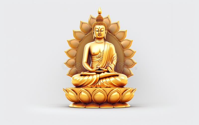 Spiritual Icon: Isolated 3D Buda Emblem Stock Illustration ...