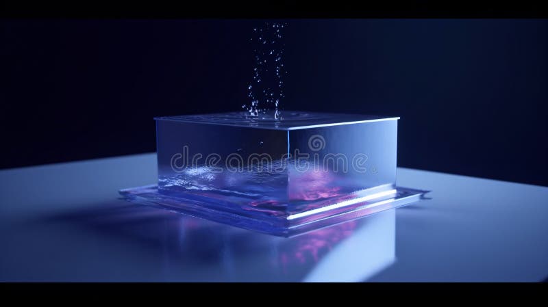 AI Generated Illustration of a Pristine Translucent Square Filled with ...