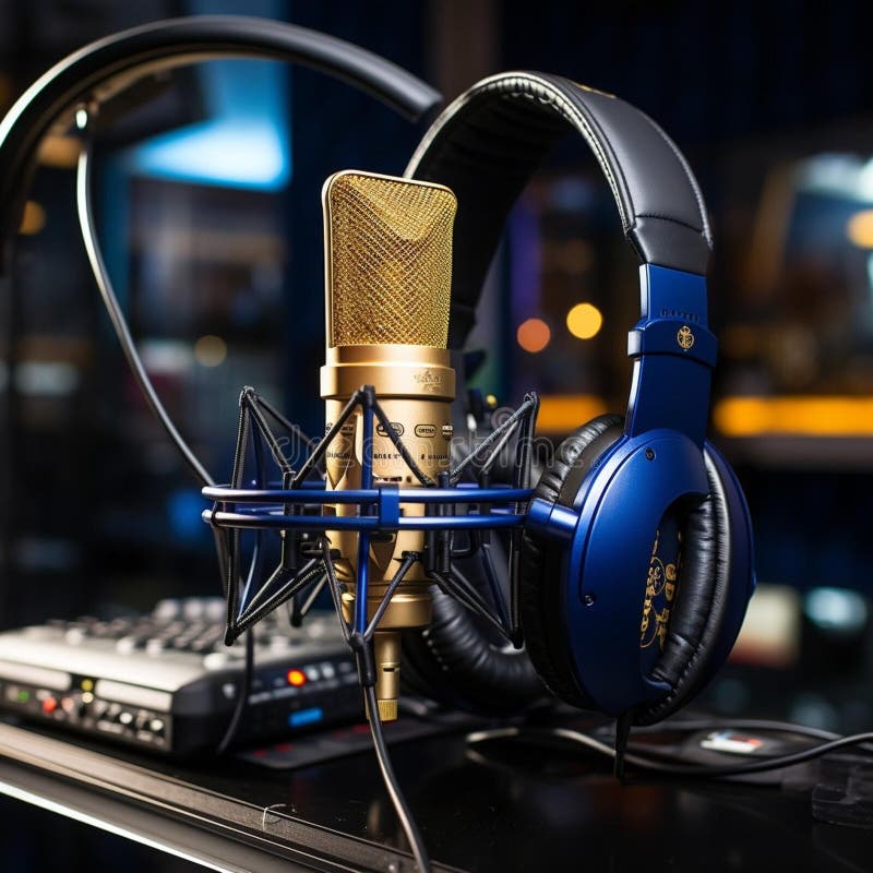 AI Generated Illustration of a Professional Recording Studio Setup with ...