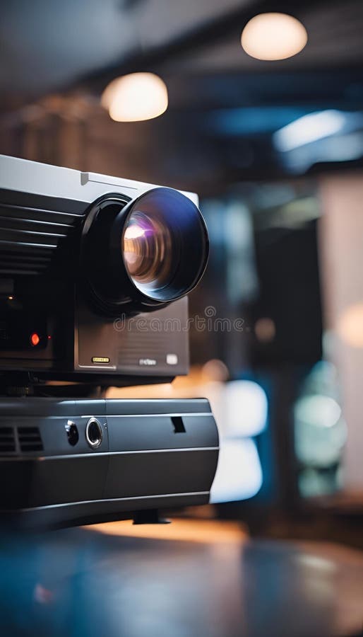 AI Generated Illustration of a Projector on Desk in an Office Stock ...