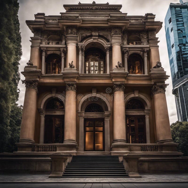 AI-generated Illustration of a Prominent Building Located in a Public ...