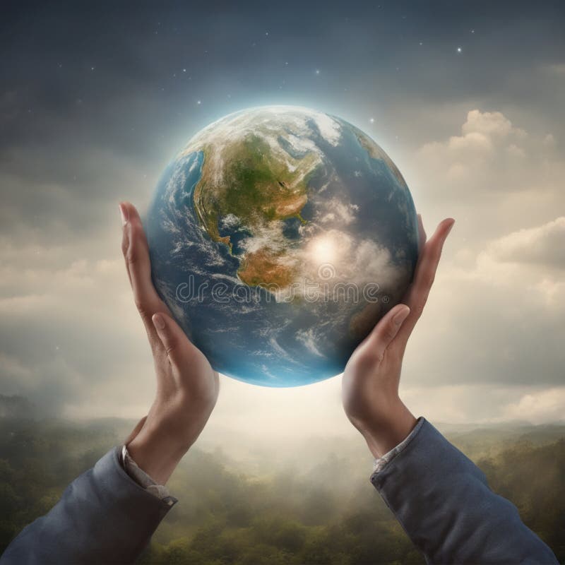 The world in your hands stock illustration. Illustration of strength ...
