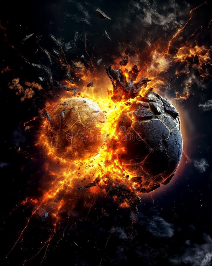 AI Generated Illustration of Proto Planets Colliding Stock Illustration ...