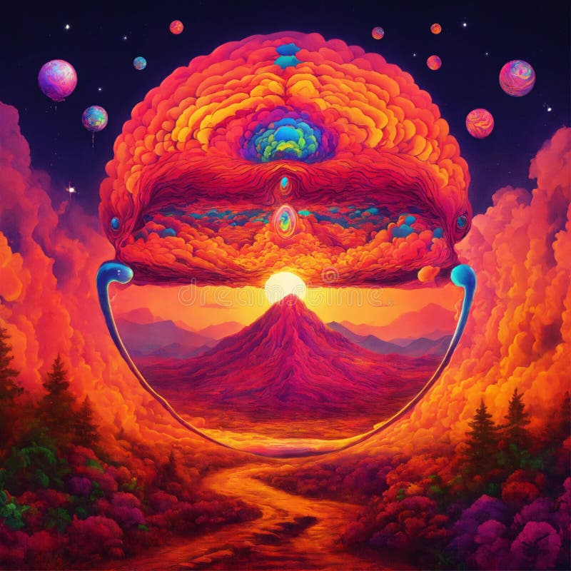 AI Generated Illustration of Psychedelic Patterned and Trippy ...
