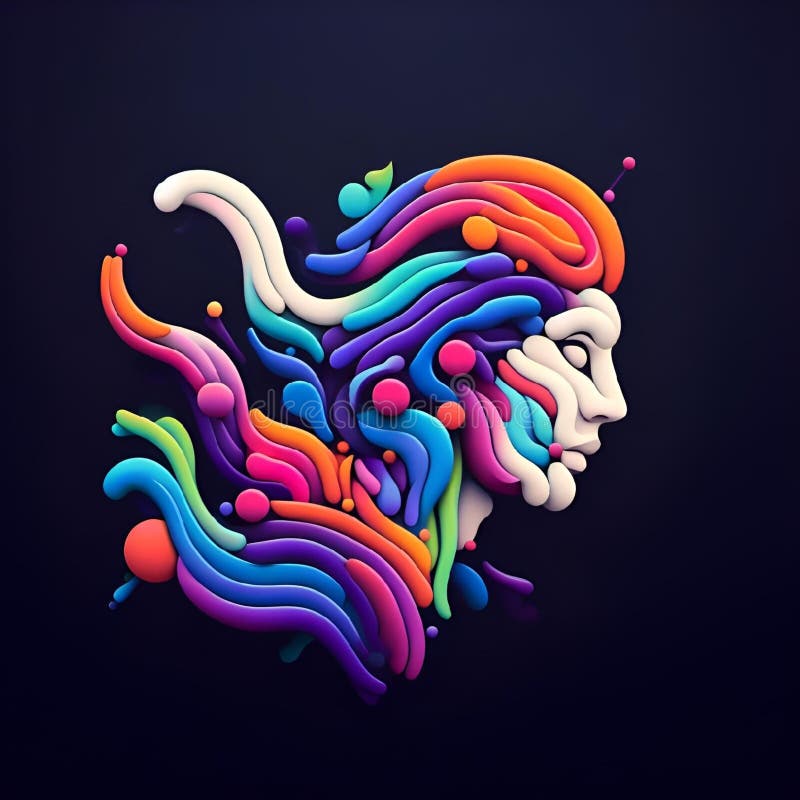 AI Generated Illustration of a Psychedelic Style and Color Scheme, a ...