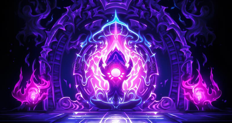 AI Generated Illustration of Purple Fire Flames Stock Illustration ...